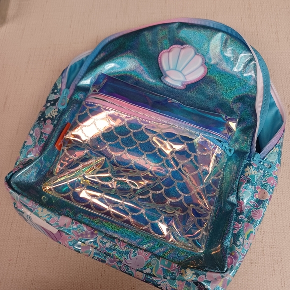 Accessories | Blue Mermaid Seashell Glitter Girls Kids Backpack Light ...
